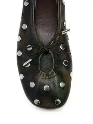 ALOHAS Rosalind Stud-embellished Leather Ballet Flats