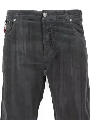 Isaia Logo-patch Corduroy-texture Jeans