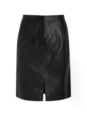 BLAZÉ MILANO Leather Pencil Midi Skirt