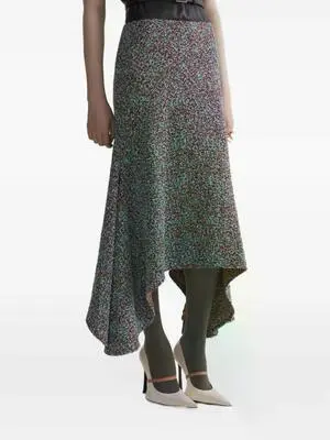 MUGLER Asymmetric Fluid Midi Skirt - Neutrals