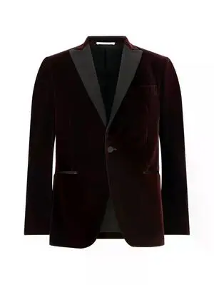Pal Zileri Velvet Single-breasted Blazer - Red