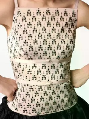 NAFSIKA SKOURTI Astra Bloom Crystal-embellished Midi Dress
