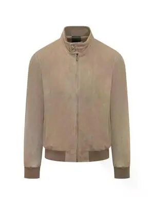 GIOCASTA Suede-finish High-neck Jacket