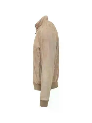 GIOCASTA Suede-finish High-neck Jacket