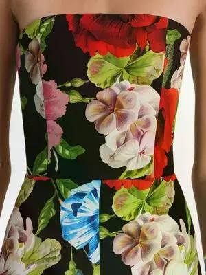 Alice + Olivia Beatriz Floral-print Strapless Jumpsuit