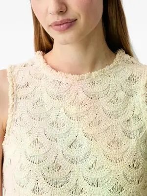PEDRO DEL HIERRO Sleeveless Fringed Hem Blouse