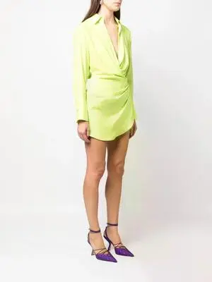 Gauge81 Naha Silk Draped Shirt Dress