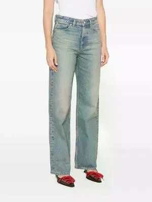 GANNI Faded-effect Wide-leg Jeans