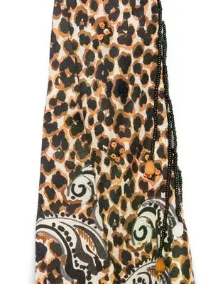Etro Leopard-print Paisley-pattern Scarf