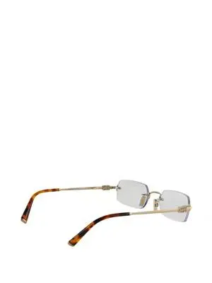 Miu Miu Rimless Rectangle-frame Glasses - Gold