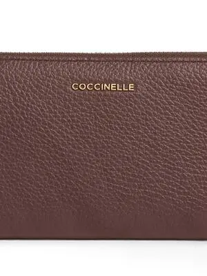 COCCINELLE Metallic Grained Leather Wallet