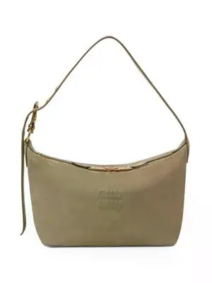 Miu Miu Spirit Logo-embossed Suede Shoulder Bag