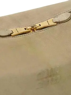 Miu Miu Spirit Logo-embossed Suede Shoulder Bag