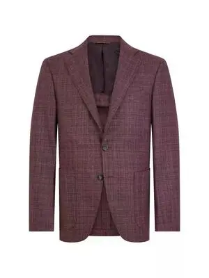Canali Checked Single-breasted Blazer - Red