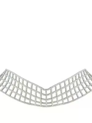 LB EXCLUSIVE Diamond Lattice Choker Necklace - Silver