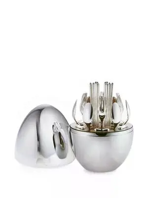 Christofle Mood Asia Egg-shaped Polished Cutlery Set - Silver