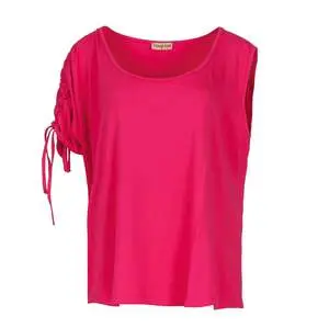 CONQUISTA Fuchsia Asymmetrical Top Plus Size - Red