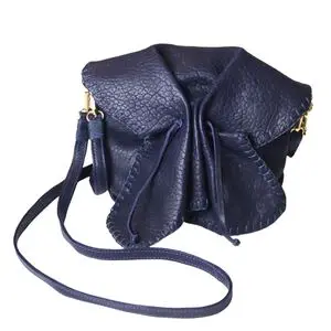 Carlos Falchi Butterfly Lambskin Bag Navy - Blue