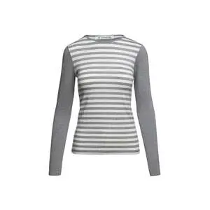 CONQUISTA Long Sleeve Stripe Top - Grey
