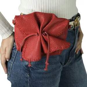 Carlos Falchi Mini Butterfly Lambskin Convertible Bag - Red