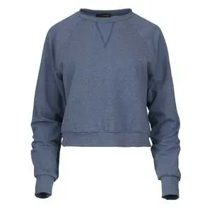 CONQUISTA Crop Indigo Melange Sweatshirt - Blue