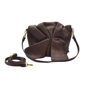 Carlos Falchi Butterfly Leather Bag Coffee - Brown