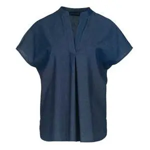 CONQUISTA Sleeveless Indigo Cotton Style Top - Blue