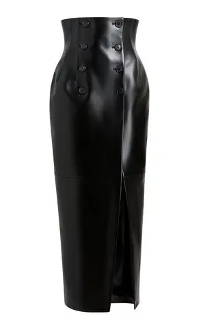 Khaite Luiza High-rise Leather Skirt - Black