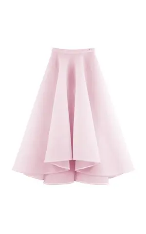 Arakii Scuba Ruffled Midi Skirt - Light Pink