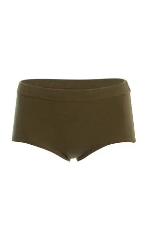 Michael Kors Knit Cashmere-blend Brief Shorts - Olive