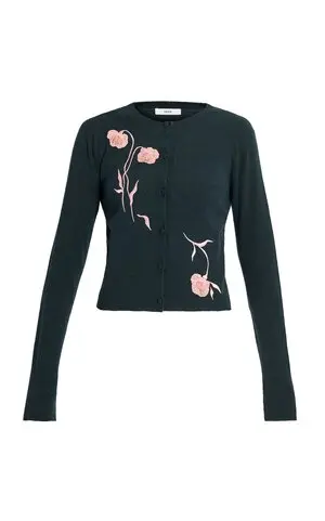 Erdem Embroidered Knit Cardigan - Green