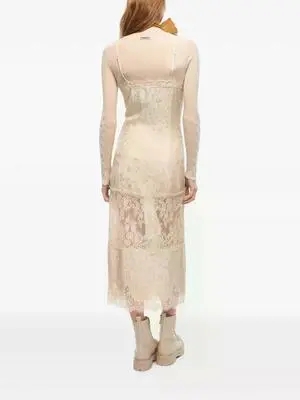 Pinko Lace-trim Floral-print Midi Dress