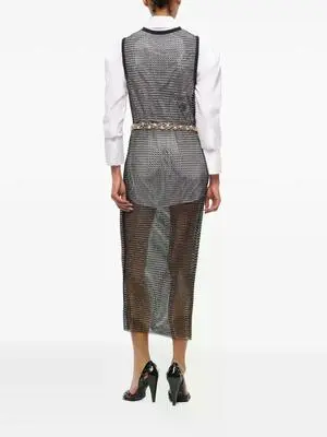 Pinko Crystal-embellished Mesh-knit Midi Dress - Black
