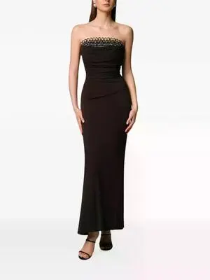 NAFSIKA SKOURTI Joni Crystal-embellished Strapless Midi Dress