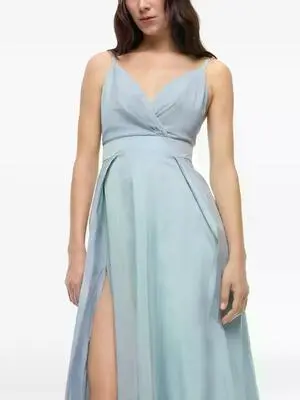 Pinko Wrap-style Side-slit Maxi Dress - Blue