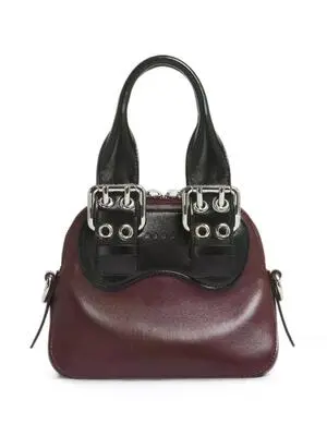 Marni Burgundy And Black Leather Mini Belte Bag - Red