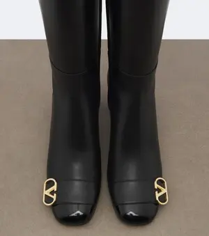Valentino Garavani V-logo Knee-high Leather Boots