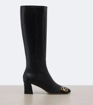 Valentino Garavani Veeside Vlogo Leather Knee-high Boots