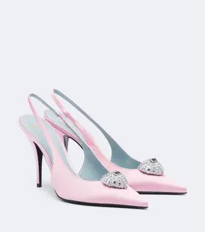 Valentino Garavani Cour Royal Satin Slingback Pumps - Pink