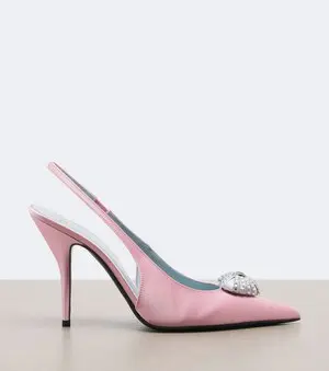 Valentino Garavani Cour Royal Satin Slingback Pumps - Pink