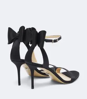 Mach & Mach Le Cadeau Bow-detail Satin Sandals - Black