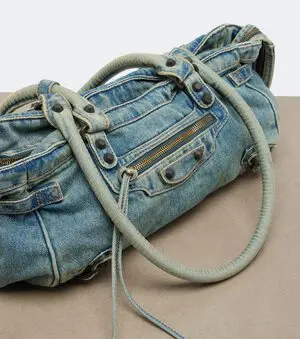 Balenciaga Le City East-west Denim Shoulder Bag