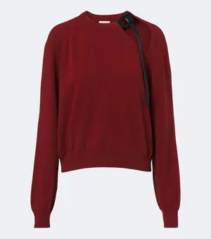 FERRAGAMO Cutout Wool And Cashmere-blend Sweater - Red