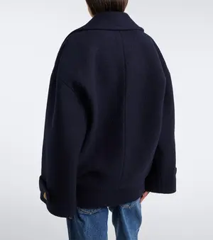 Balmain Oversized Virgin Wool Peacoat