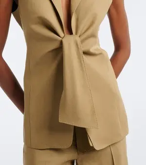Max Mara Linen And Silk Twill Vest