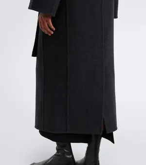 Khaite Romare Wool Wrap Coat - Black