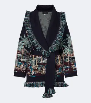 Alanui Diamond Head Jacquard Wool-blend Cardigan - Multicoloured