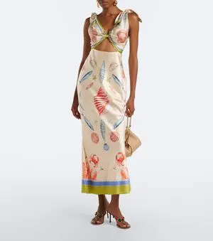 Retrofete Charlotte Silk-blend Satin Maxi Dress - Multicoloured