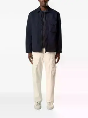 Stone Island Compass-patch Pocket-detail Shirt Jacket - Blue