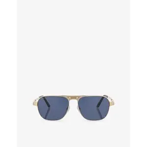 Cartier Ct0532s Pilot Metal Sunglasses - Silver